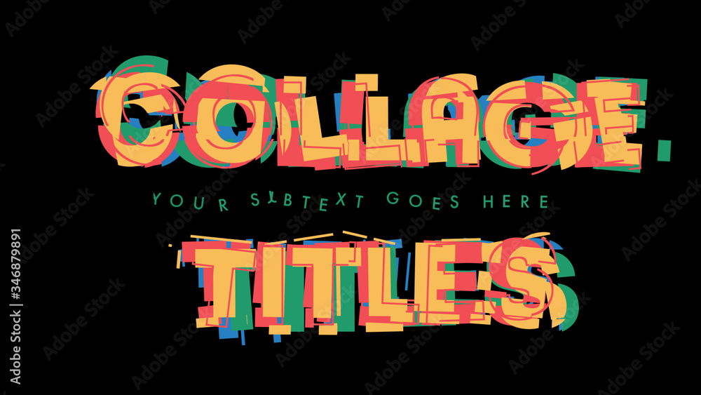 Colorful Particles Collage Titles Stock Template | Adobe Stock