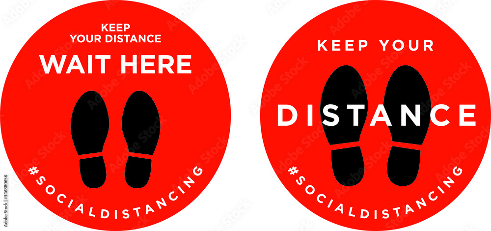 Keep your distance signage icon Stock Vector | Adobe Stock