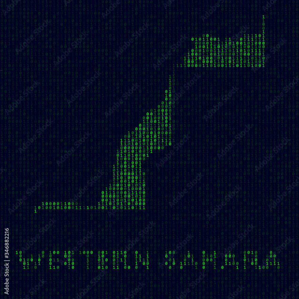 Vecteur Stock Digital Western Sahara logo. Country symbol in hacker ...