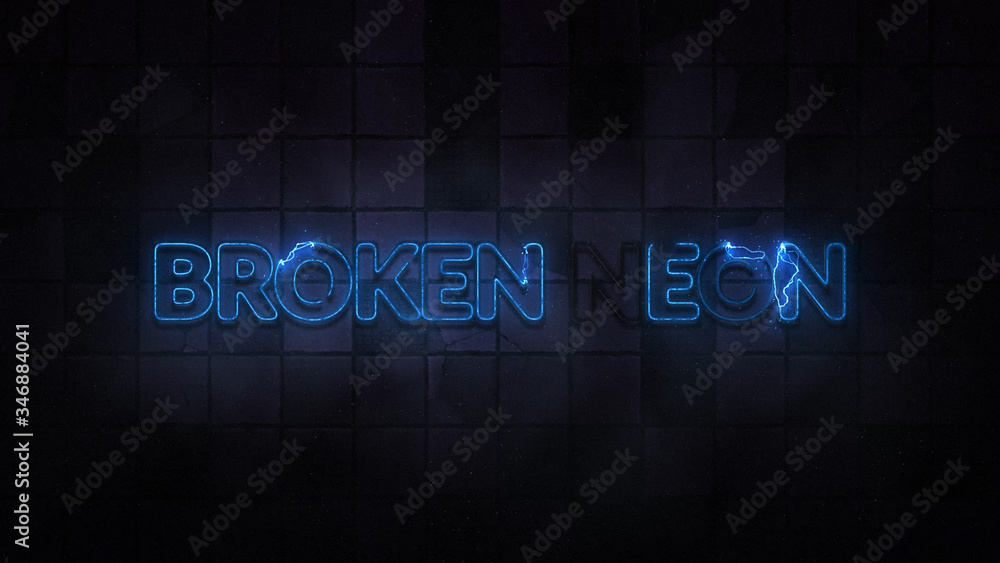 Broken Neon Sign Titles Stock Template | Adobe Stock