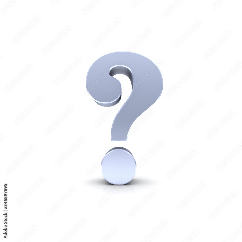 interrogation point question mark query silver sign 3d Stock ...