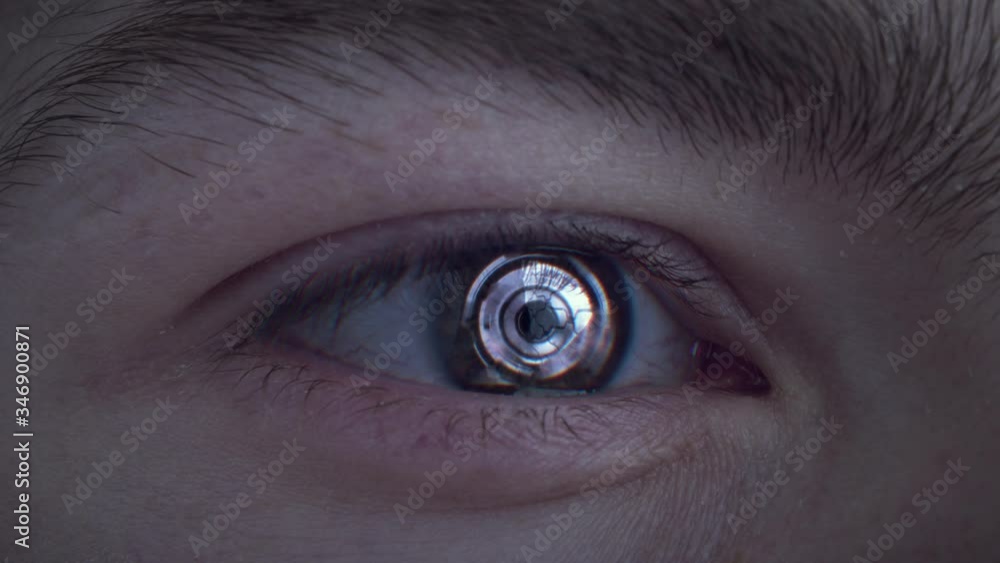 Human Eye Scan Technology Interface Animation human eye in extreme ...