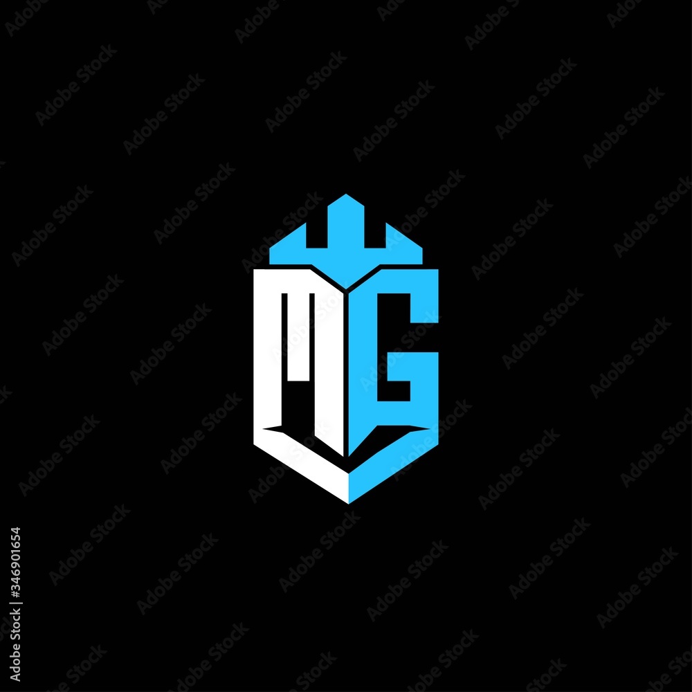 MG initials shield logo monogram designs modern templates. Stock Vector ...