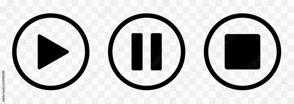Vecteur Stock Play and pause buttons - vector icon illustration design.Video Audio Player ...