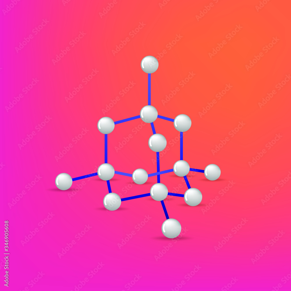 Molecule Connection Model Chemistry Particle And Color Molecular Structure Modern Color Flat