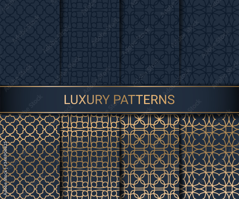 Set of luxury seamless patterns artwork, vector illustration Stock ...