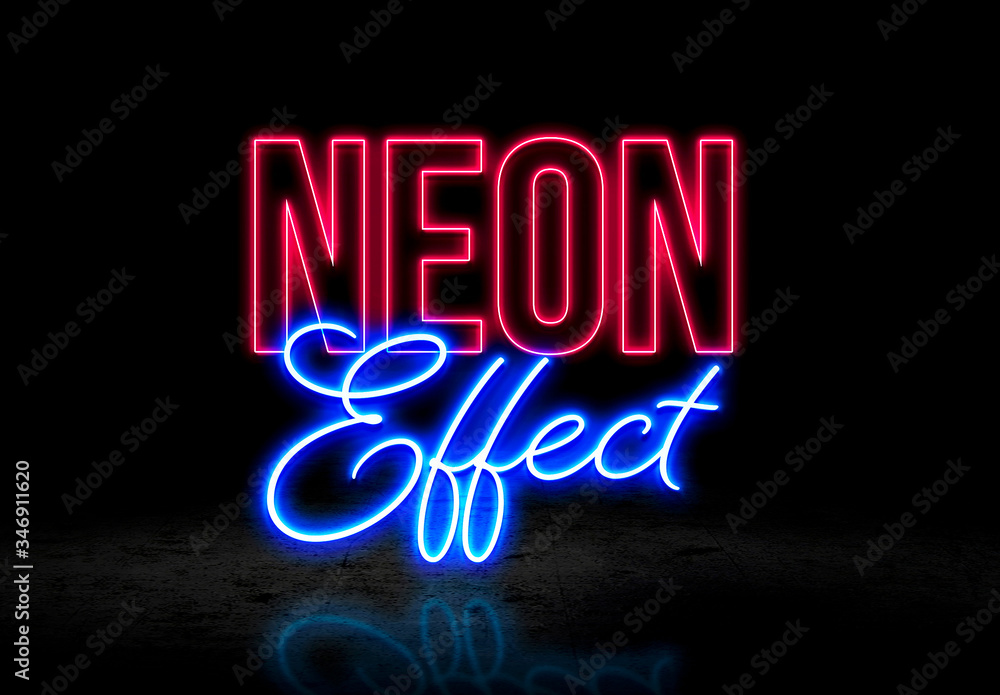 Pink and Blue Neon Effect Stock Template | Adobe Stock