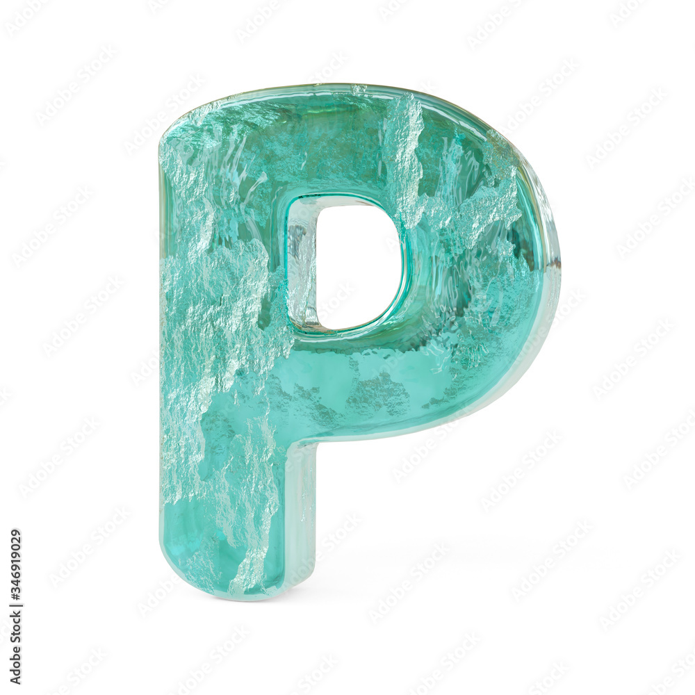 Realistic icy letters isolated on a white background. 3d image Stock ...