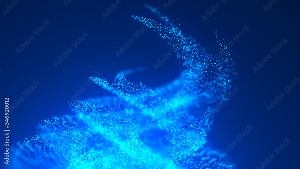 Futuristic particles background. Abstract dynamic particles explosion ...
