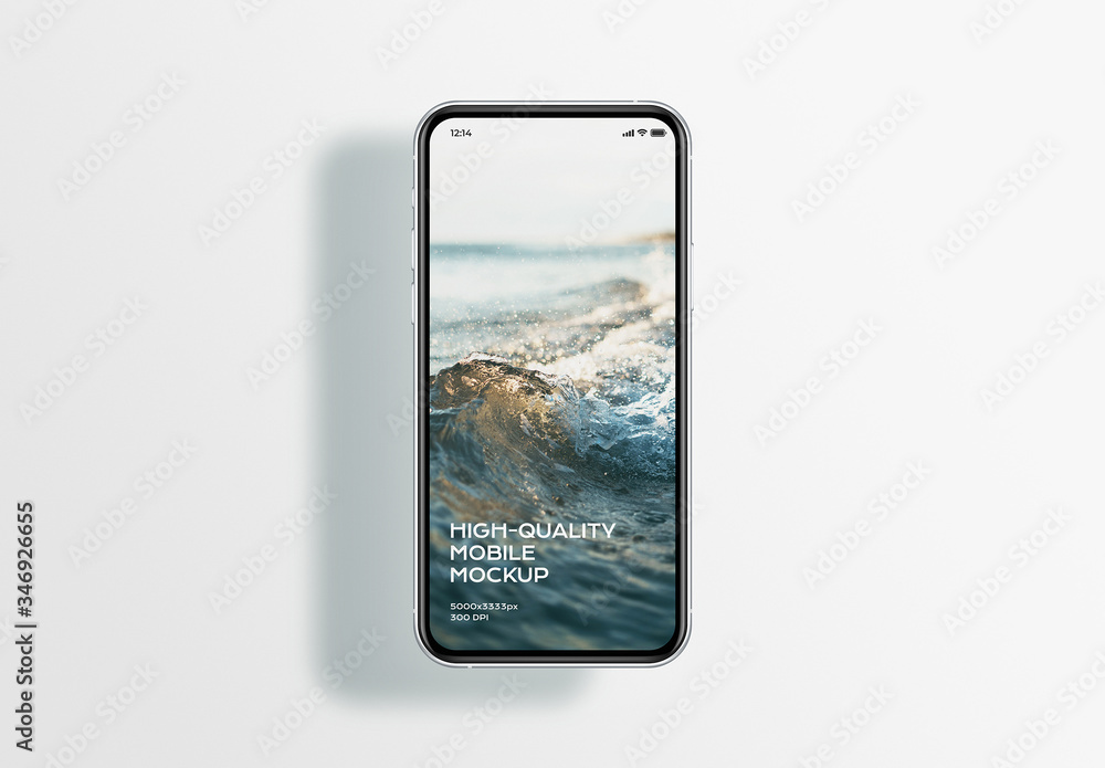 Phone Mobile Device Mockup with Long Shadow Stock Template | Adobe Stock