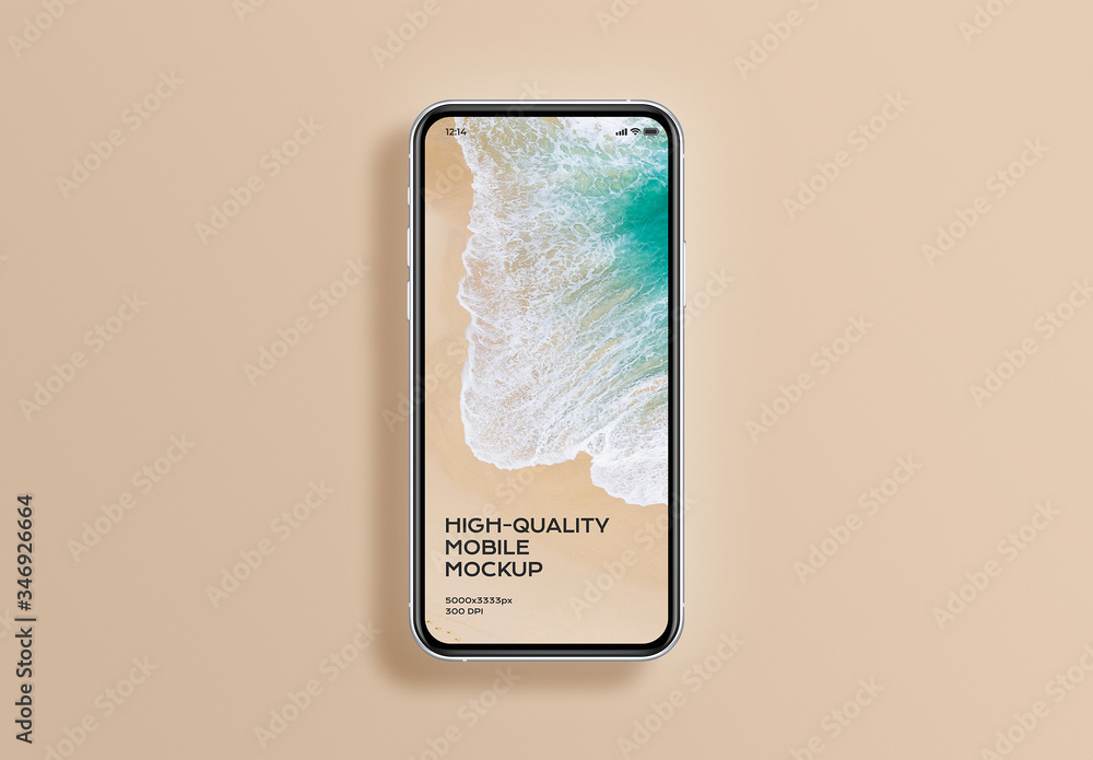 Simple Phone Mobile Device Mockup Stock Template | Adobe Stock