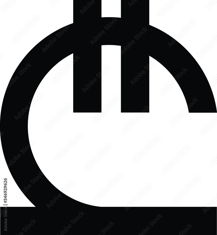 Georgian currency LARI GEL minimal regular symbol black icon Stock ...