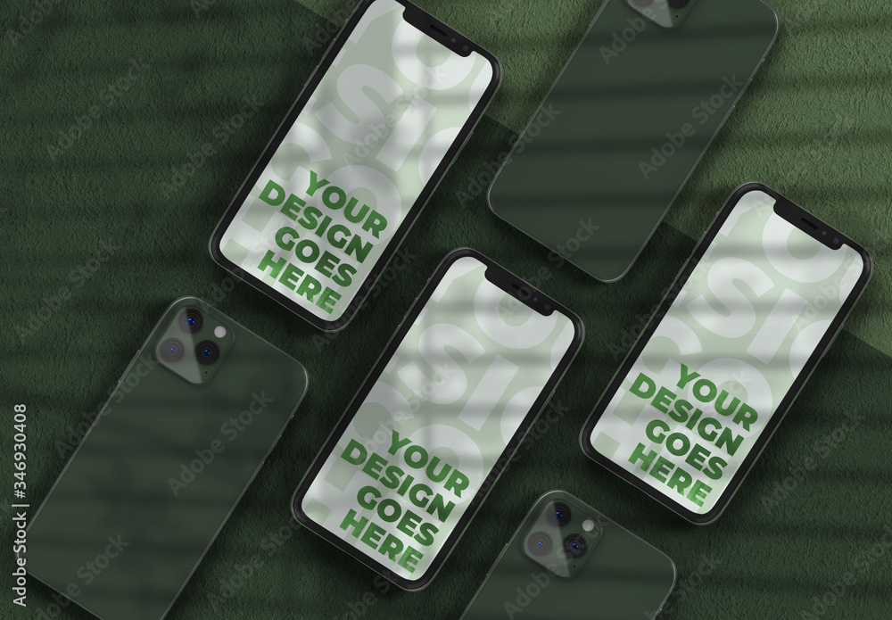 Smartphone Mockups with Front and Back Stock Template | Adobe Stock