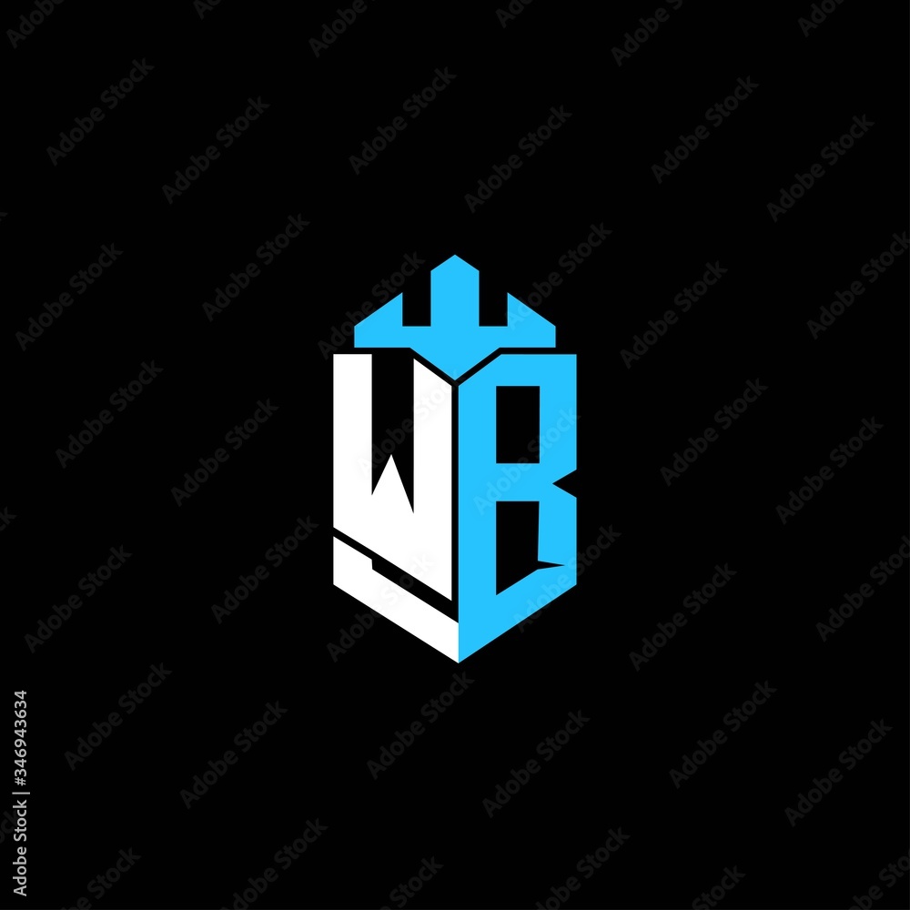 WB initials shield logo monogram designs modern templates. Stock Vector ...