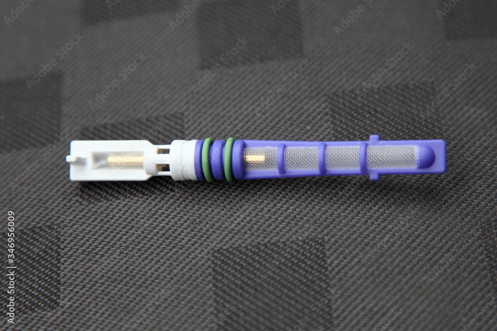 Car conditioner orifice tube valve replaceable freon filter close up ...