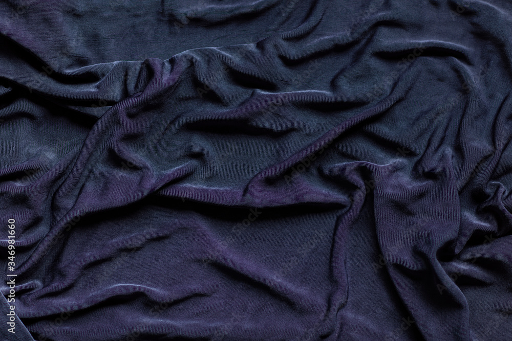 Wrinkly and elegant royal blue colored luxury cloth texture, can be ...