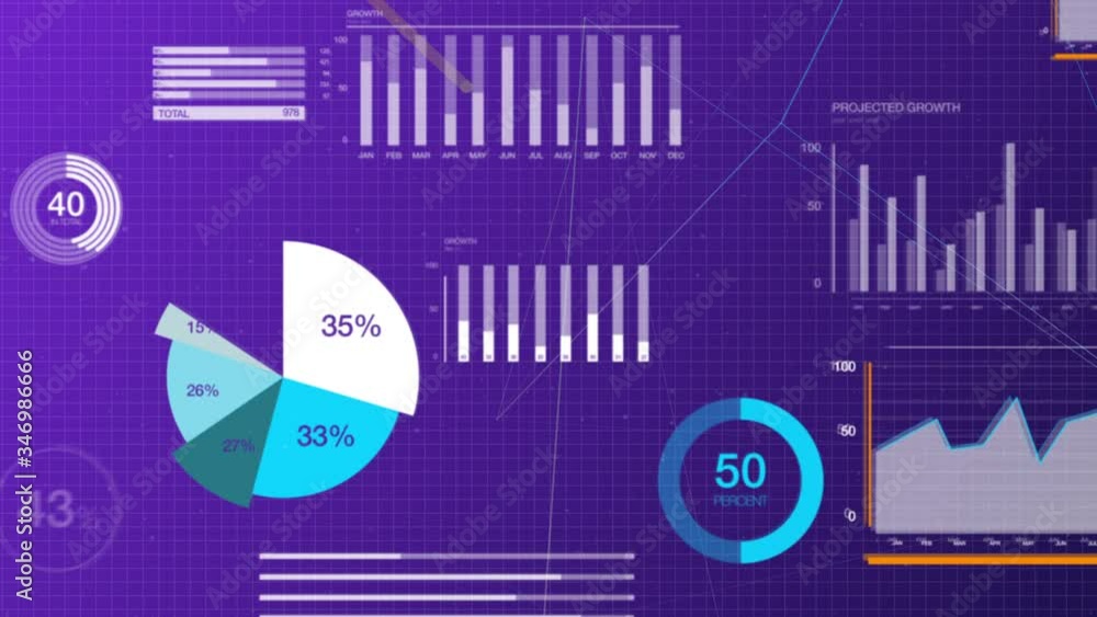 Big data and stock market business visualization, in a 3D space ...
