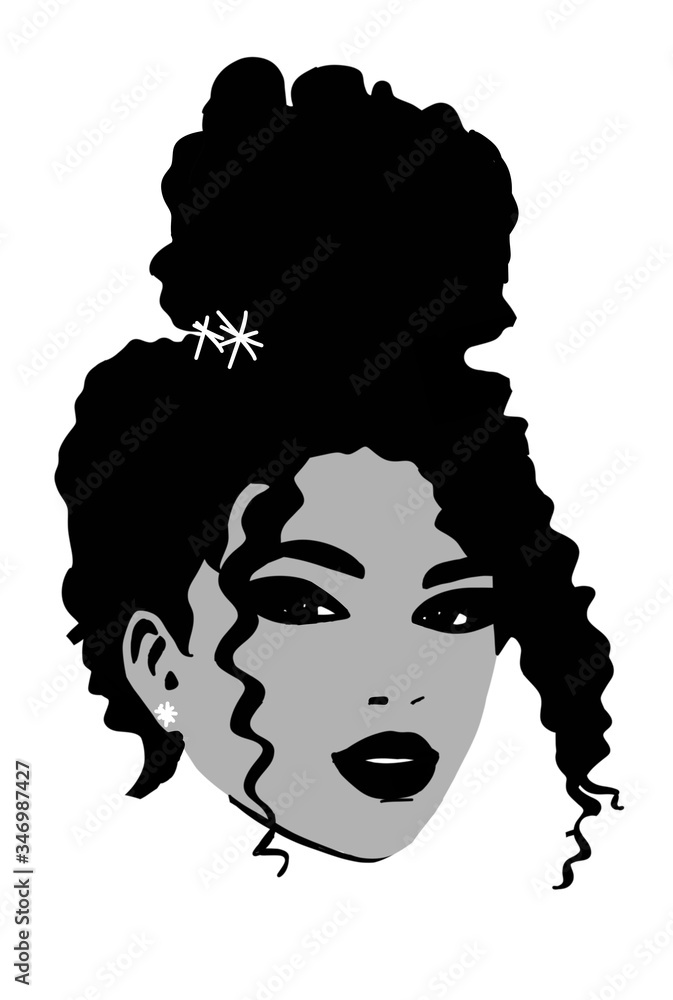 African Hairstyles Afro Hair Stock Illustration Adobe Stock