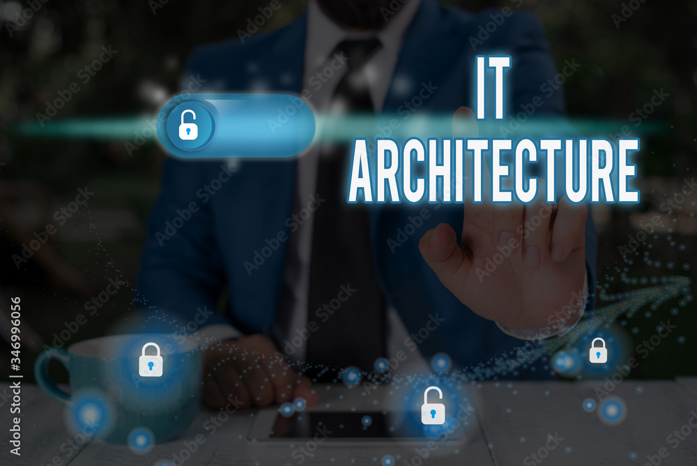 Writing note showing It Architecture. Business concept for Architecture ...