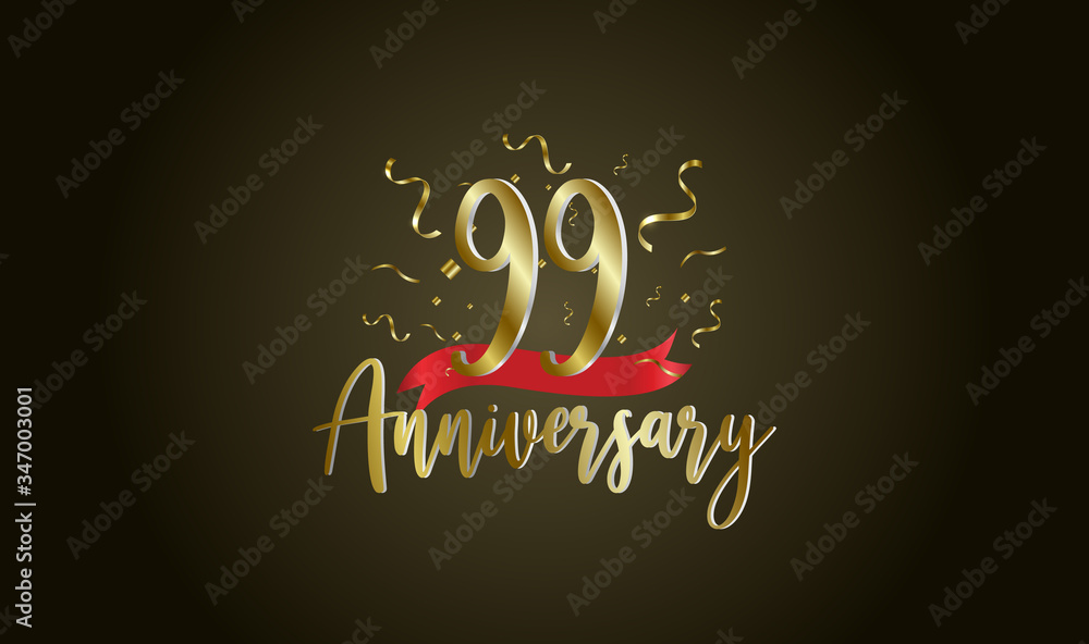 Anniversary celebration background. with the 99th number in gold and ...