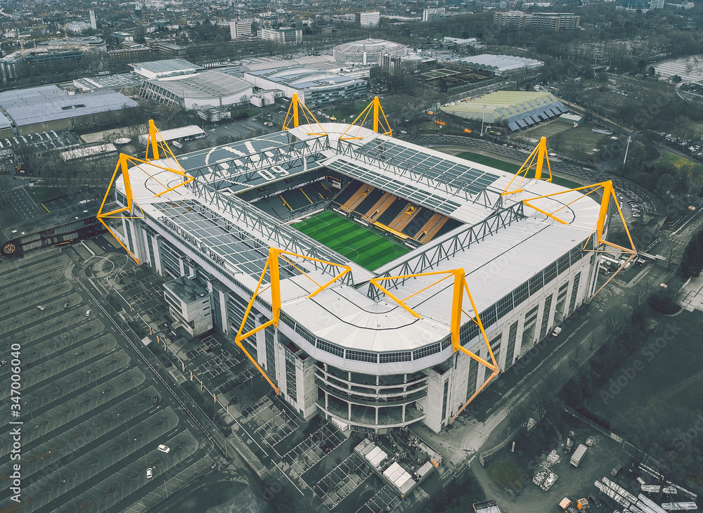 Aerial view over Westfalenstadion (Also known as Signal Iduna Park ...