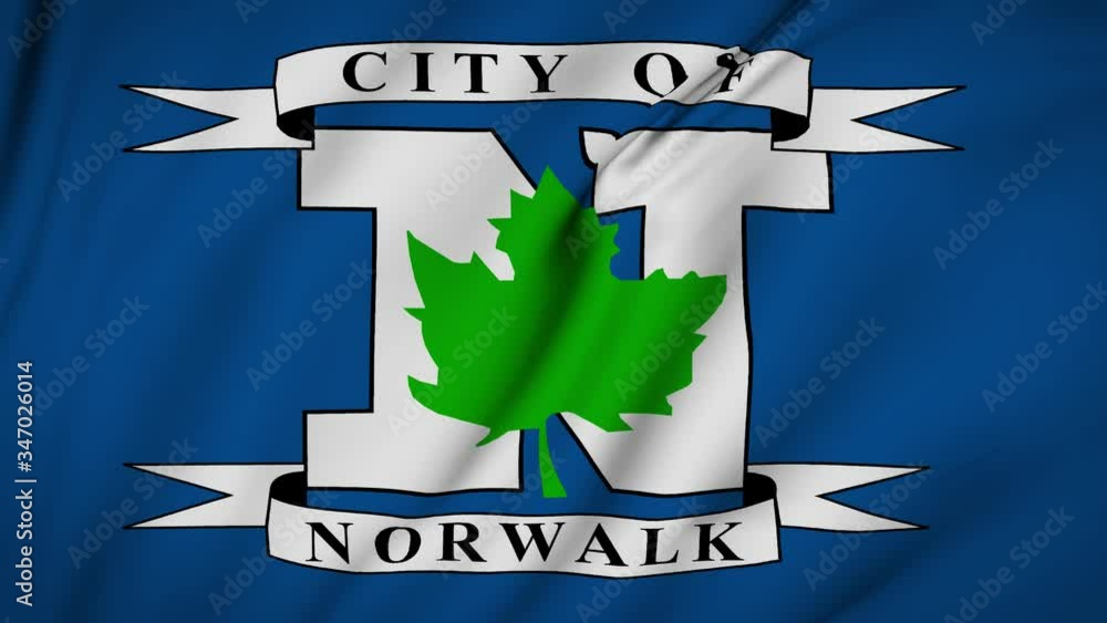 Video Stock Norwalk city of Ohio flag is waving 3D animation. Norwalk ...