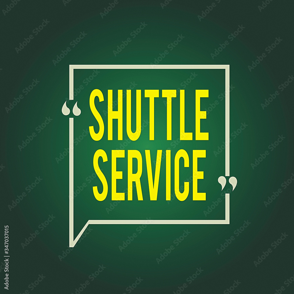 Text sign showing Shuttle Service. Business photo showcasing vehicles ...