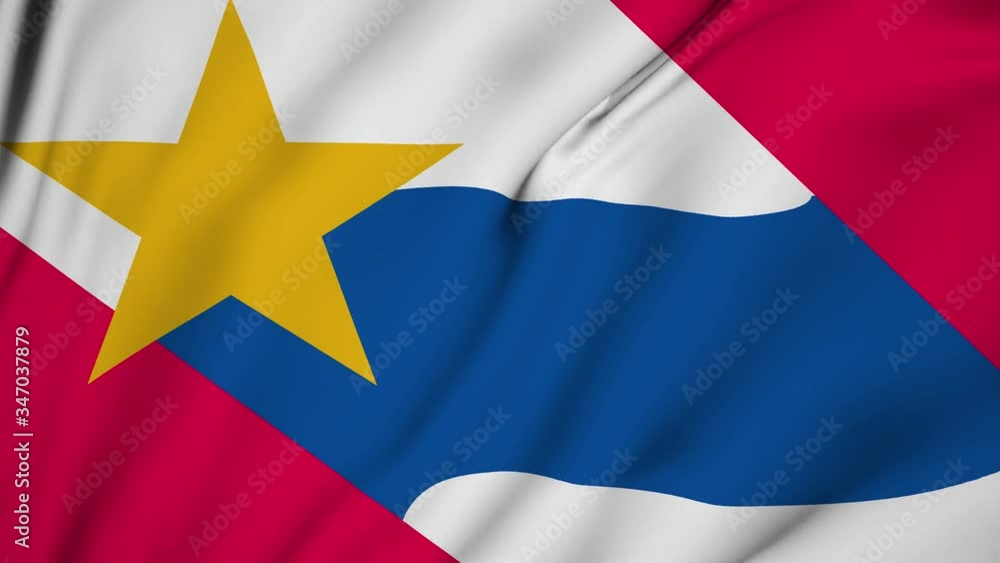 Lafayette city of Indiana flag is waving 3D animation. Lafayette city ...