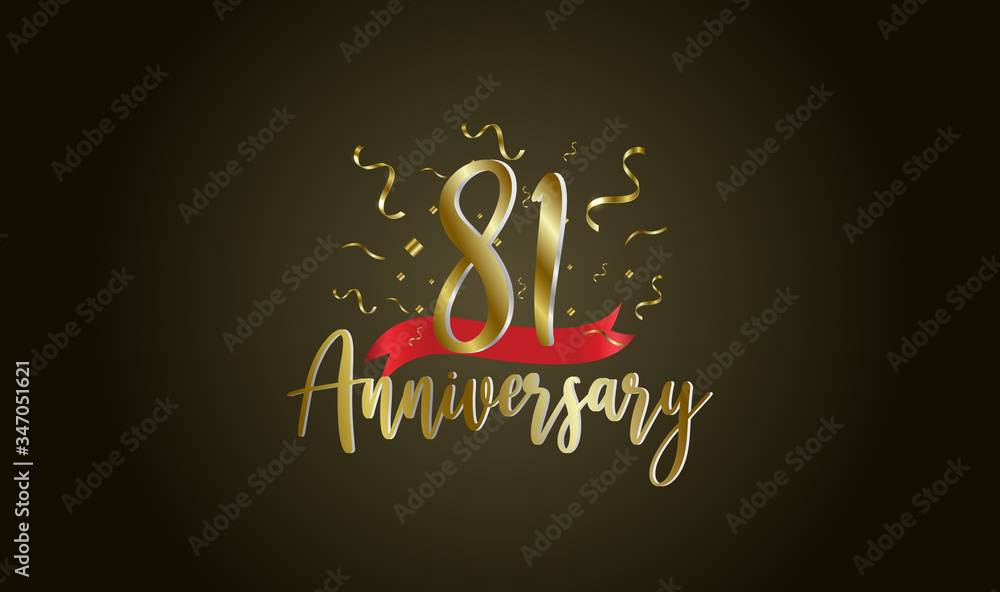 Anniversary celebration background. with the 81st number in gold and ...