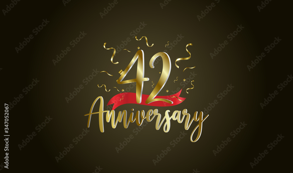 Anniversary celebration background. with the 42nd number in gold and ...