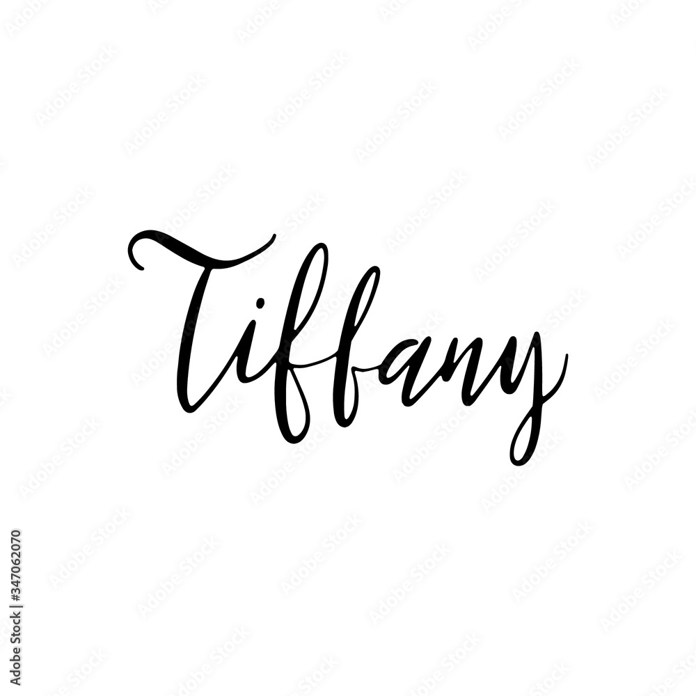 Tiffany - hand drawn calligraphy personal name. Brush Lettering logo ...