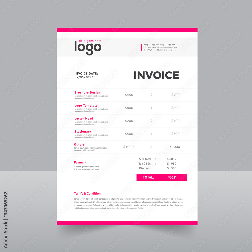 Fototapeta mapa świata dla dzieci Professional invoice template design ...