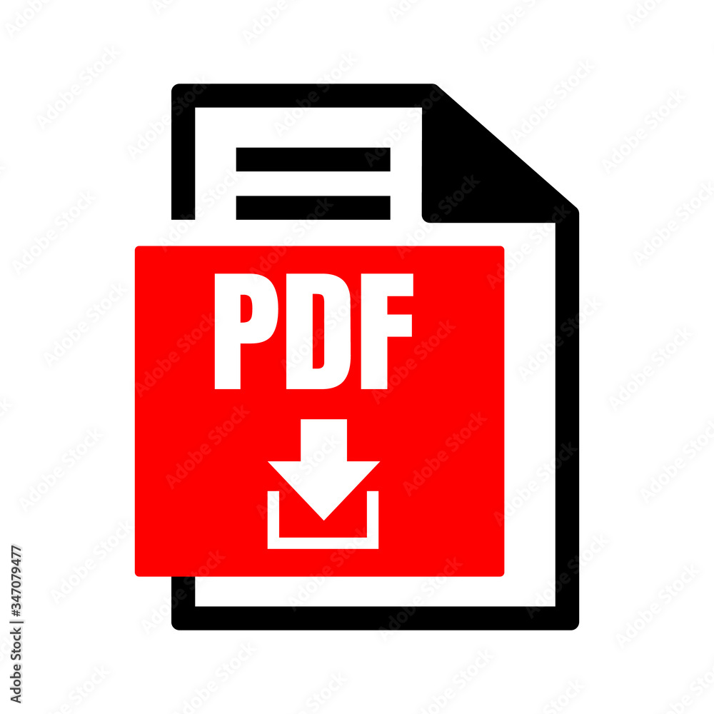 sign of pdf download symbol logo icon button isolated on white ...