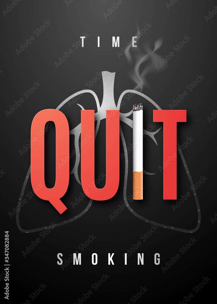 Quit Smoking placard with realistic cigarette. May 31 - World no ...