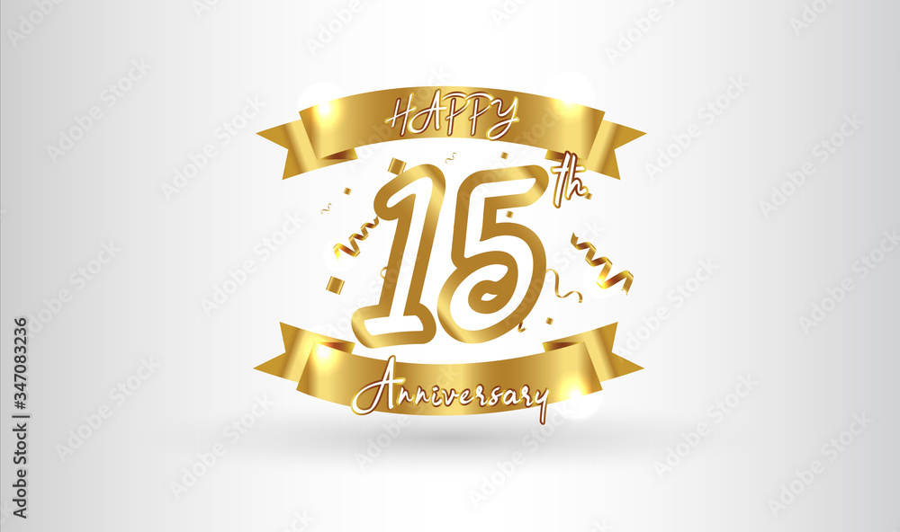 Anniversary celebration background. with the 15th number in gold and ...