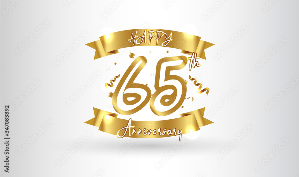 Anniversary celebration background. with the 65th number in gold and ...