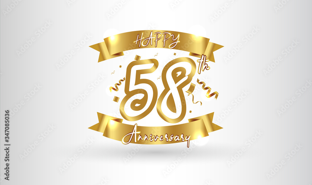 Anniversary celebration background. with the 58th number in gold and ...