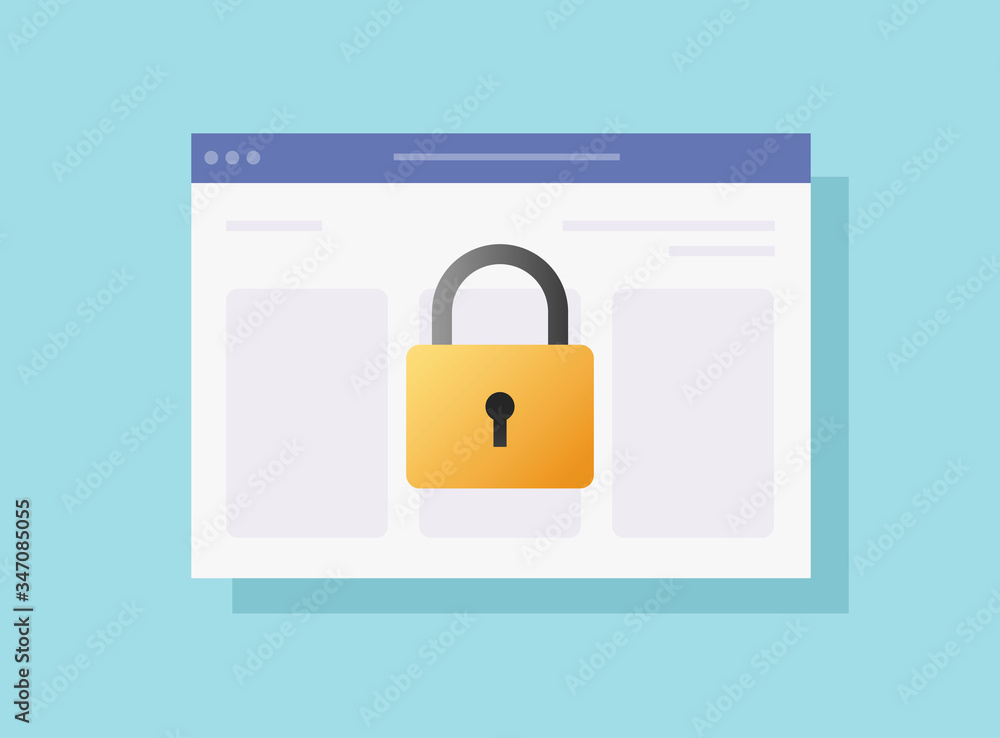 Internet security privacy or online web access data protection vector ...