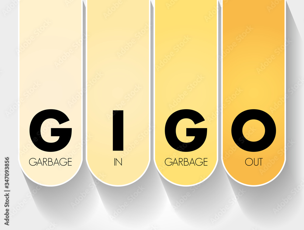 GIGO - Garbage In Garbage Out acronym, technology concept background ...