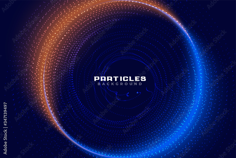 blue and orange particles frame technology background Stock Vector ...
