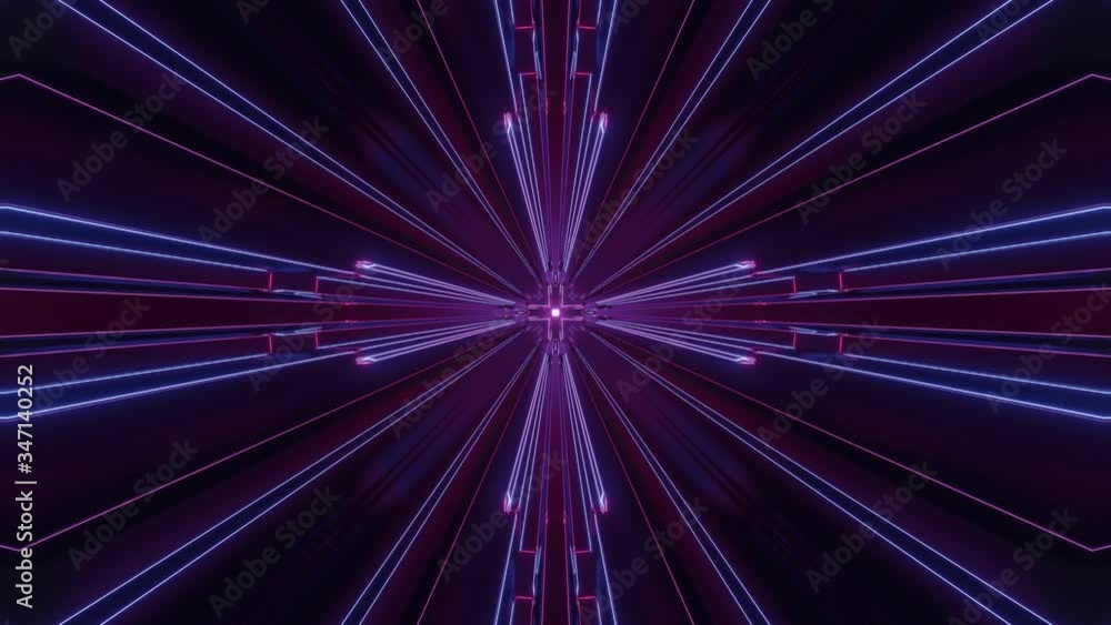 Video „Sci-fi tunnel transformer with blue purple neon lights. 4k ...