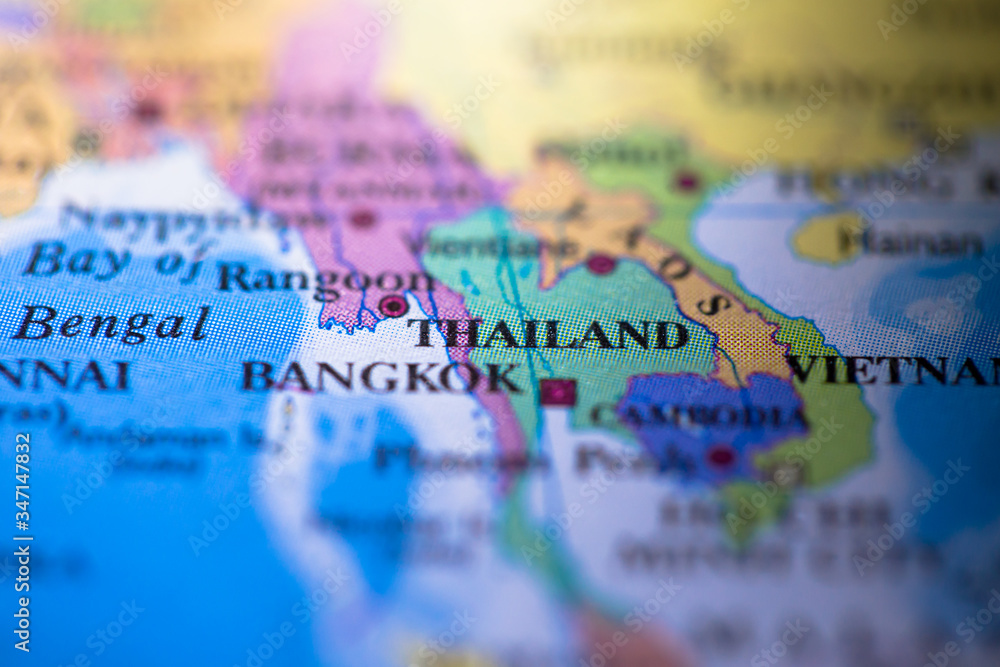 Geographical map location of ancient country Siam Thailand in Asia ...