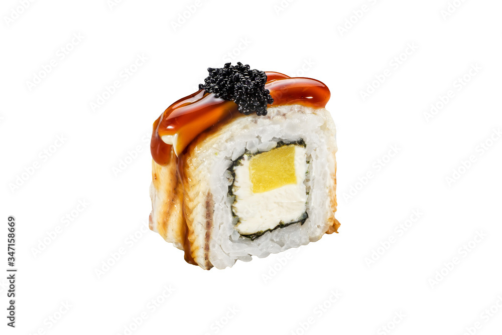 sushi roll isolated on white background japanese traditional cuisine ...