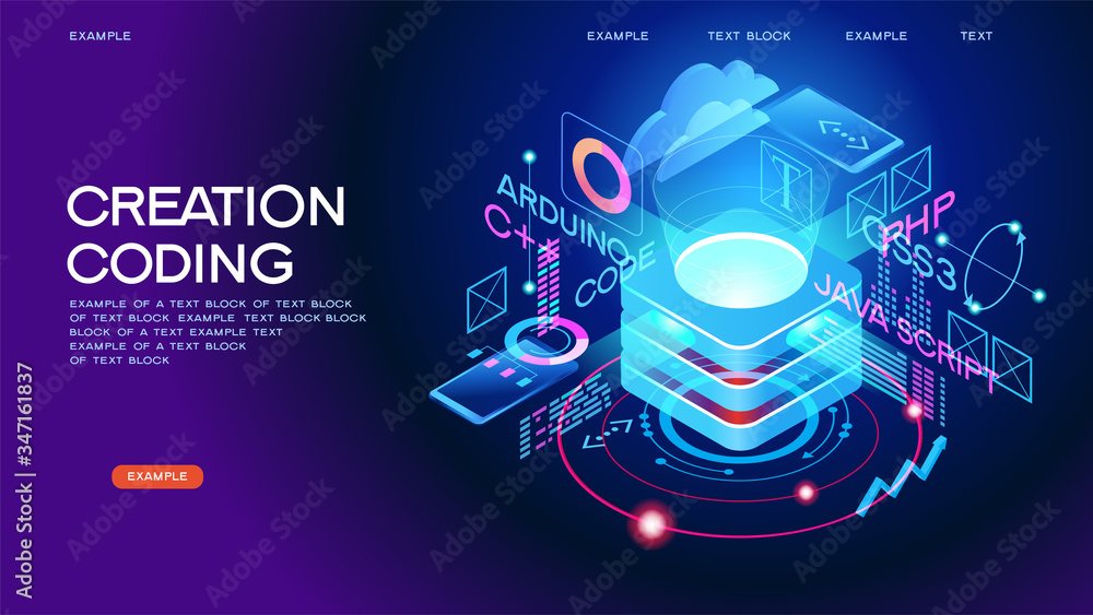 Programming web banner. Technology process of Software development ...
