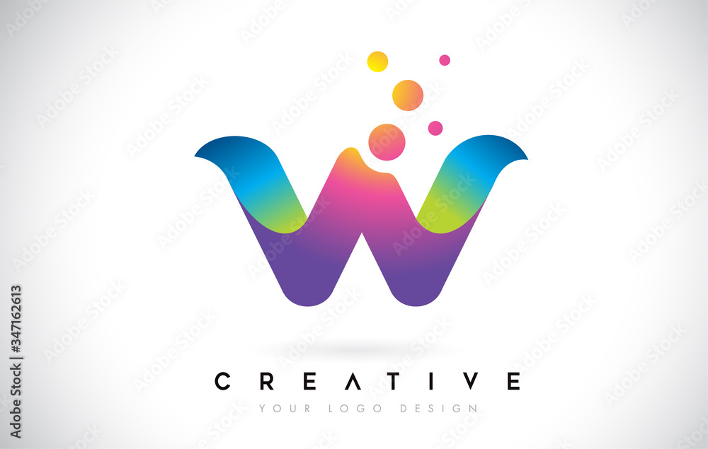 Dots Letter W Logo. W Letter Design Vector with Dots.Vector Lettering ...