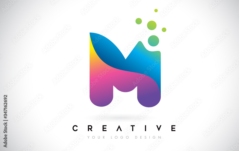 Dots Letter M Logo. M Letter Design Vector with Dots.Vector Lettering ...