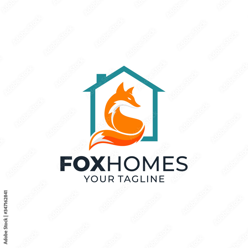 Fox homes logo vector design template Stock Vector | Adobe Stock