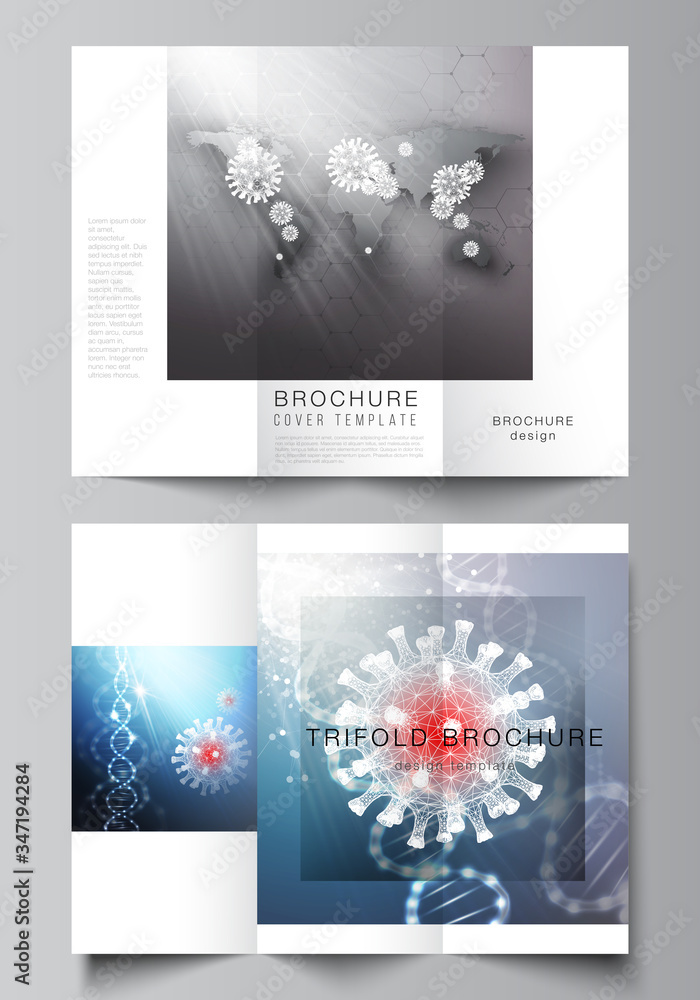 Vector layouts of covers design templates for trifold brochure, flyer ...