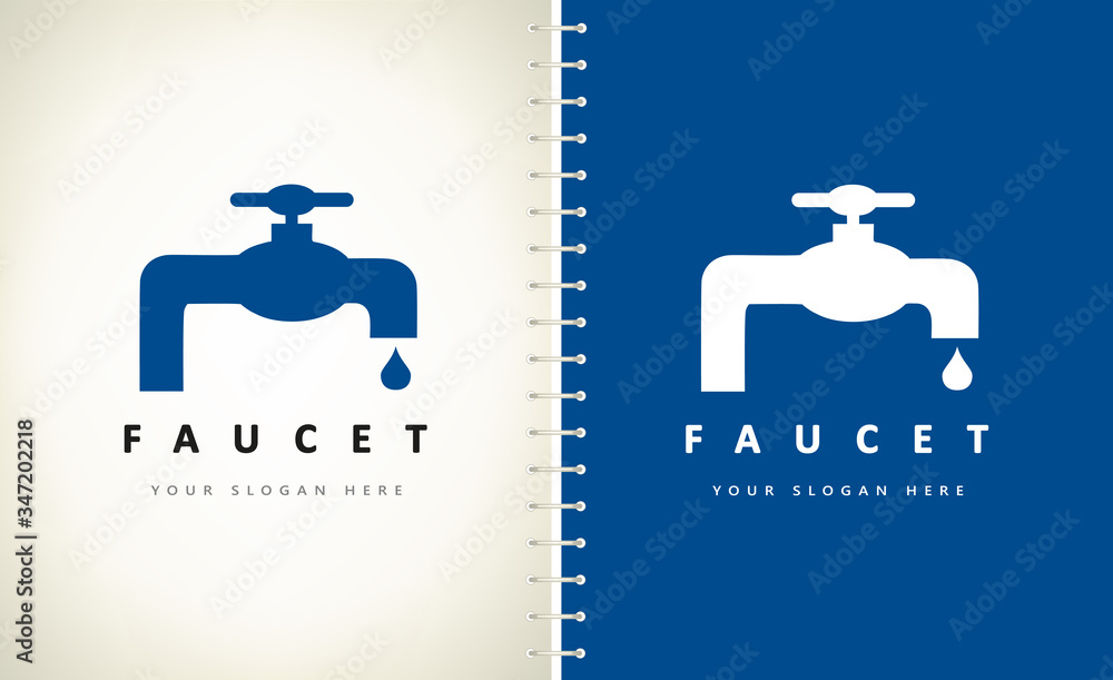 Faucet. Water tap and drop of water logo vector design. Stock Vector ...