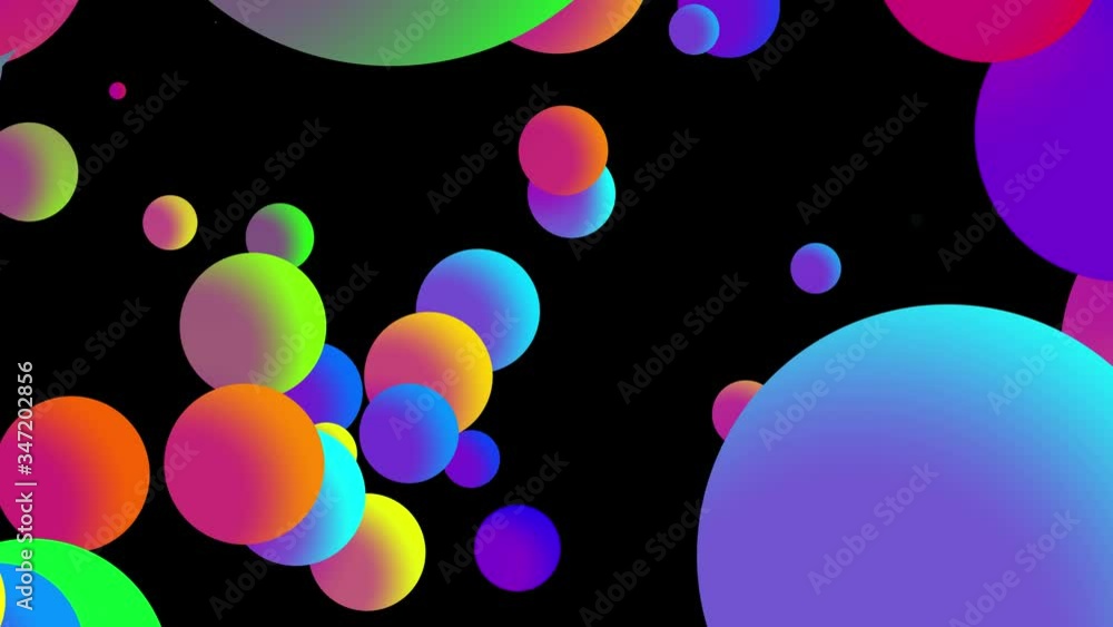 4k loop seamless abstract background with beautiful multi-colored balls ...